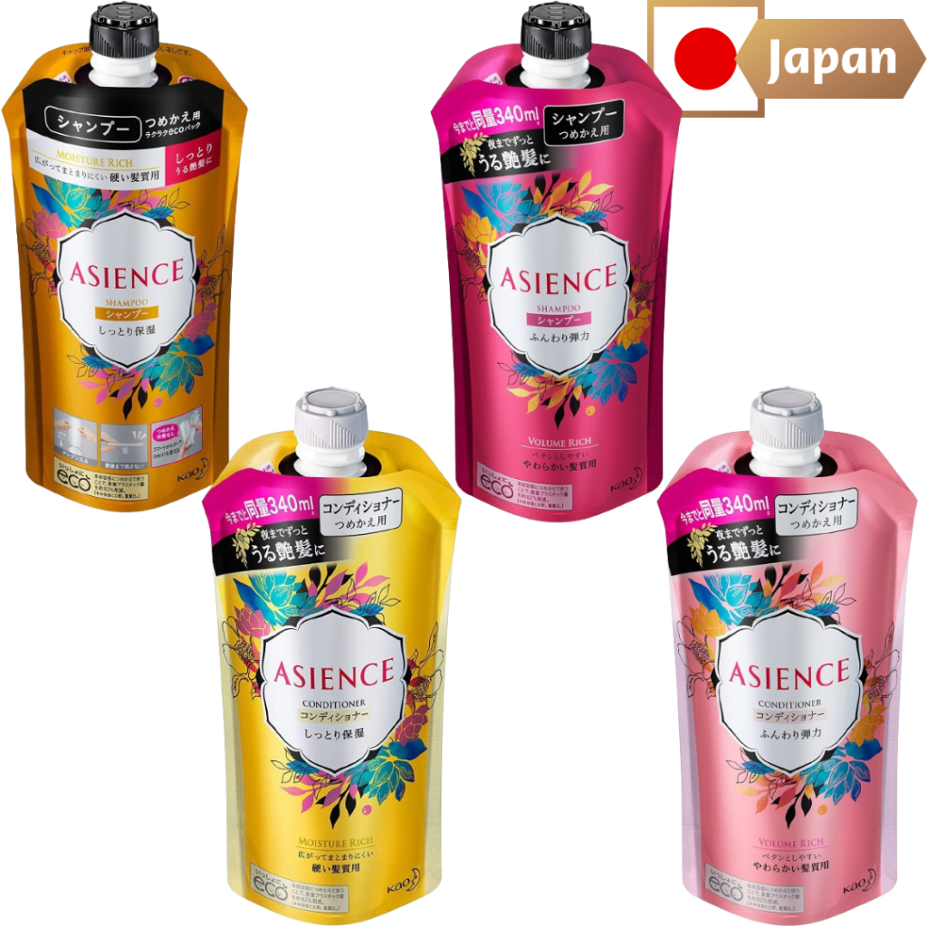 Kao Asience Moisturizing & Soft Elastic Shampoo & Conditioner Refill ...
