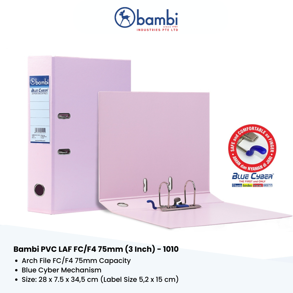 Bambi PVC Lever Arch File FC/F4 75 mm (3 inch) – 1010 | Shopee Singapore