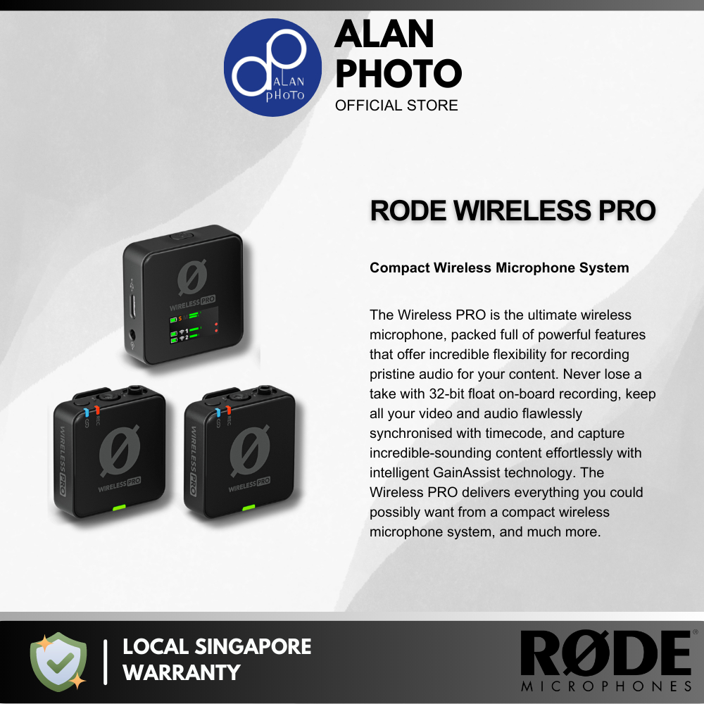 RODE Wireless PRO 2-Person Clip-On Wireless Microphone System/Recorder ...