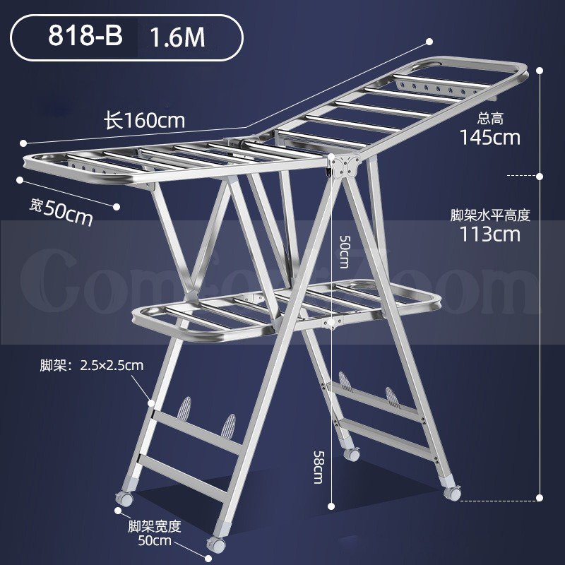Foldable Stainless Steel Clothes Drying Rack | Shopee Singapore