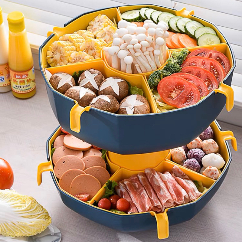 Hot pot plate, side dish, vegetable platter, divided compartments ...