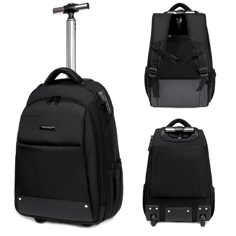 Premium Trolley Laptop Backpack Bag 2 Wheels Cabin Travel Bag ...