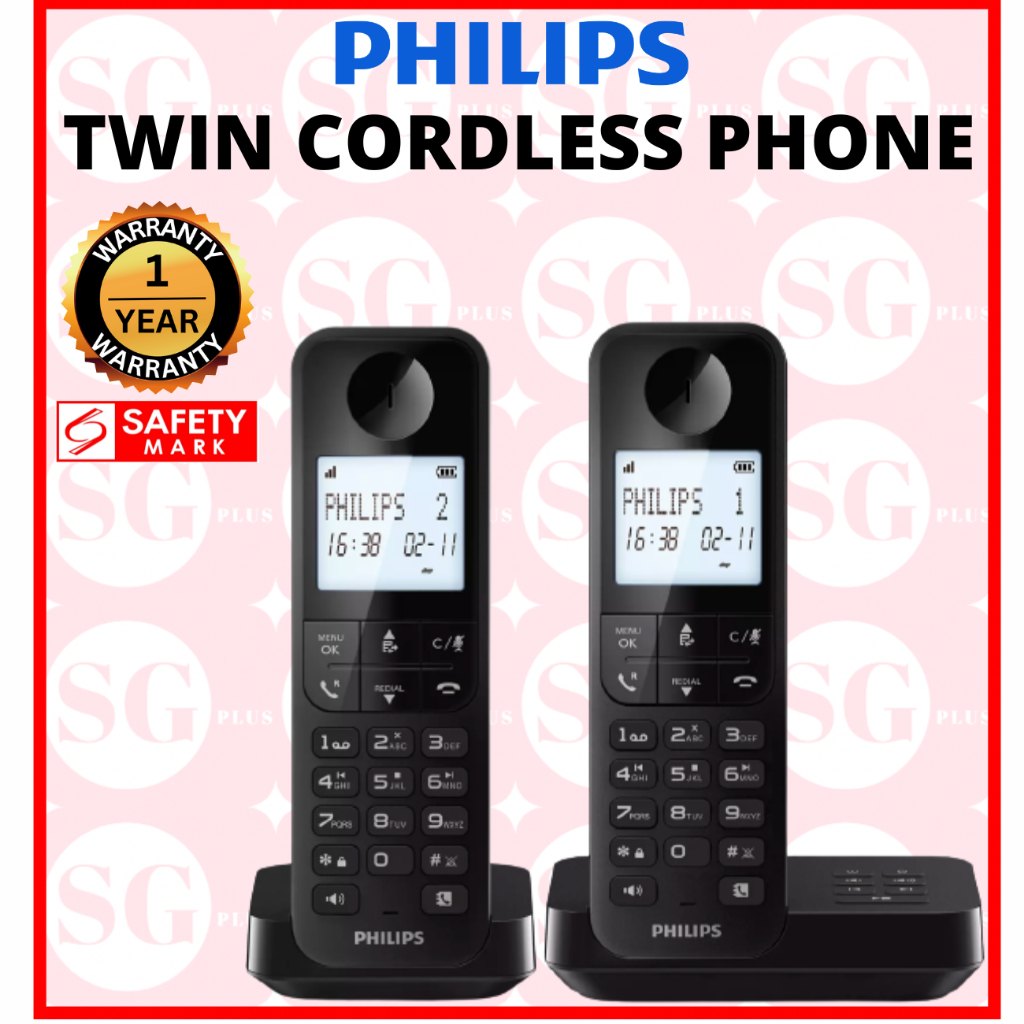 Philips D2752B Twin Cordless Phone with Answering Machine | Shopee ...