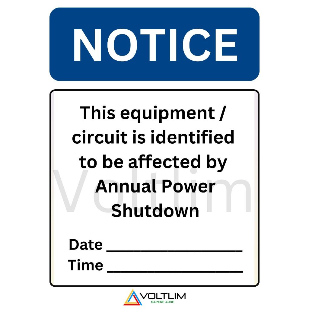 Notice of Equipment / Circuit identified to be affected by Annual Power ...