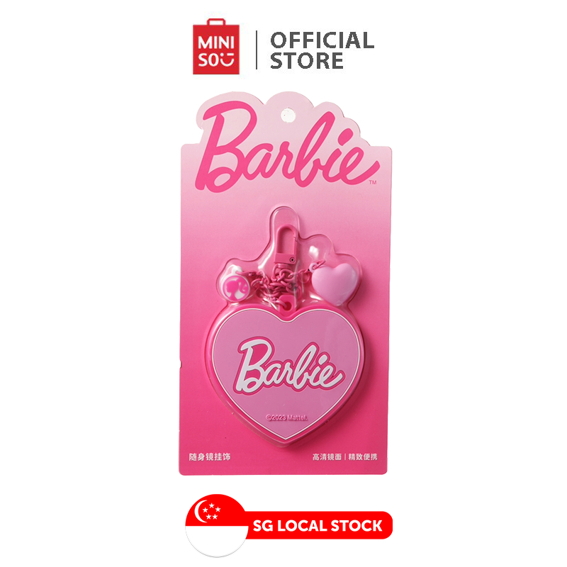 MINISO Barbie Collection Heart Compact Mirror | Shopee Singapore