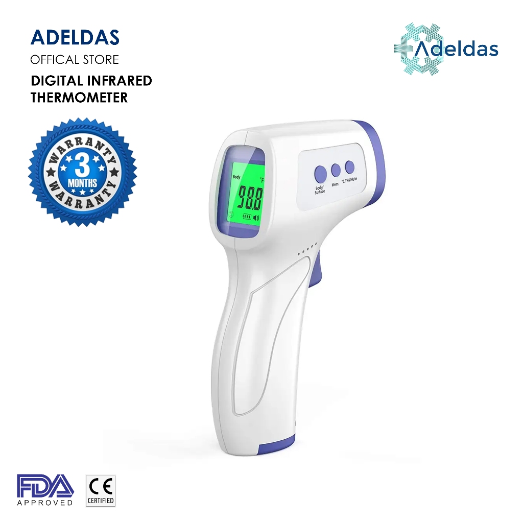 Digital Thermometer LCD Infrared Non contact Forehead Baby Adult ...