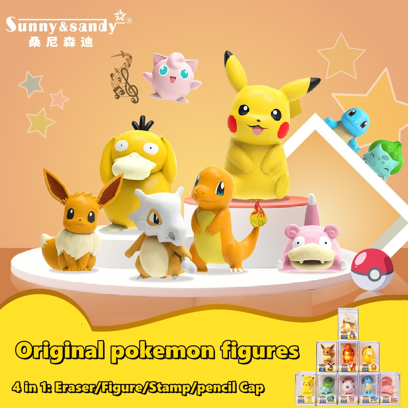 [SG] NEW! Pokemon figure Stamp 4 in 1 Original Pokemon Toy pikachu ...