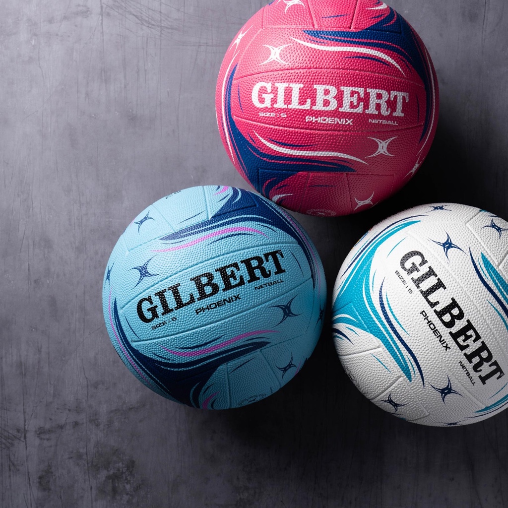 Gilbert Phoenix Netball Size 5 (White/Pink/Blue) | Shopee Singapore