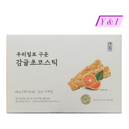 [Korean Snack] JEJU Korean Wheat mandarin Chocolate stick 60g 우리밀로 구운 ...