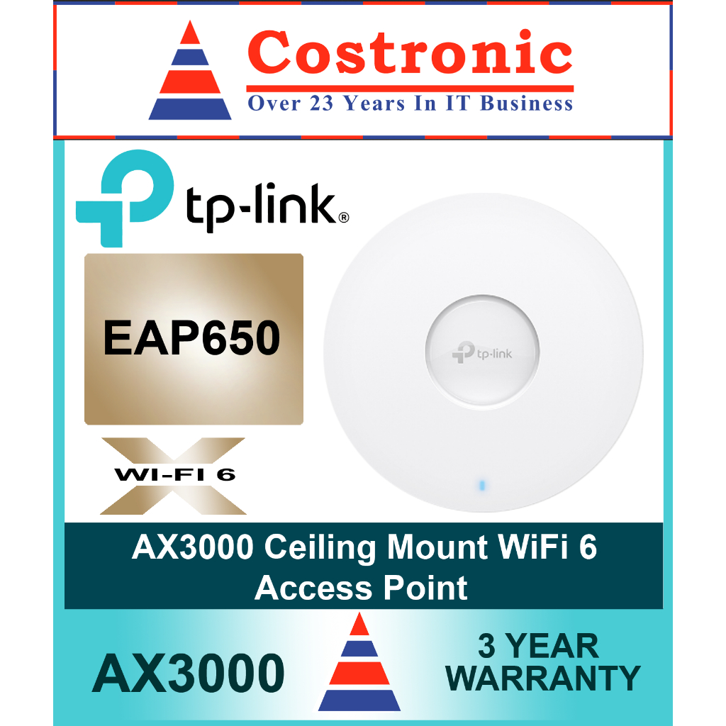 TP-LINK EAP650 AX3000 4x4 WiFi 6 Wireless Ceiling Mount Access Point ...