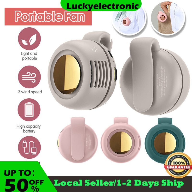 [SG] Portable 360 Mini Fan USB Rechargeable Handheld Outdoor Lavalier ...