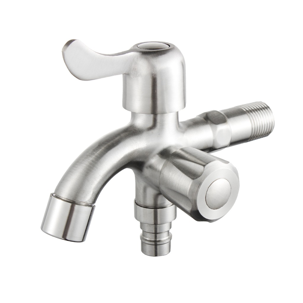 Specool® 304 Stainless Steel Double Faucet Dual Control Washing Machine ...