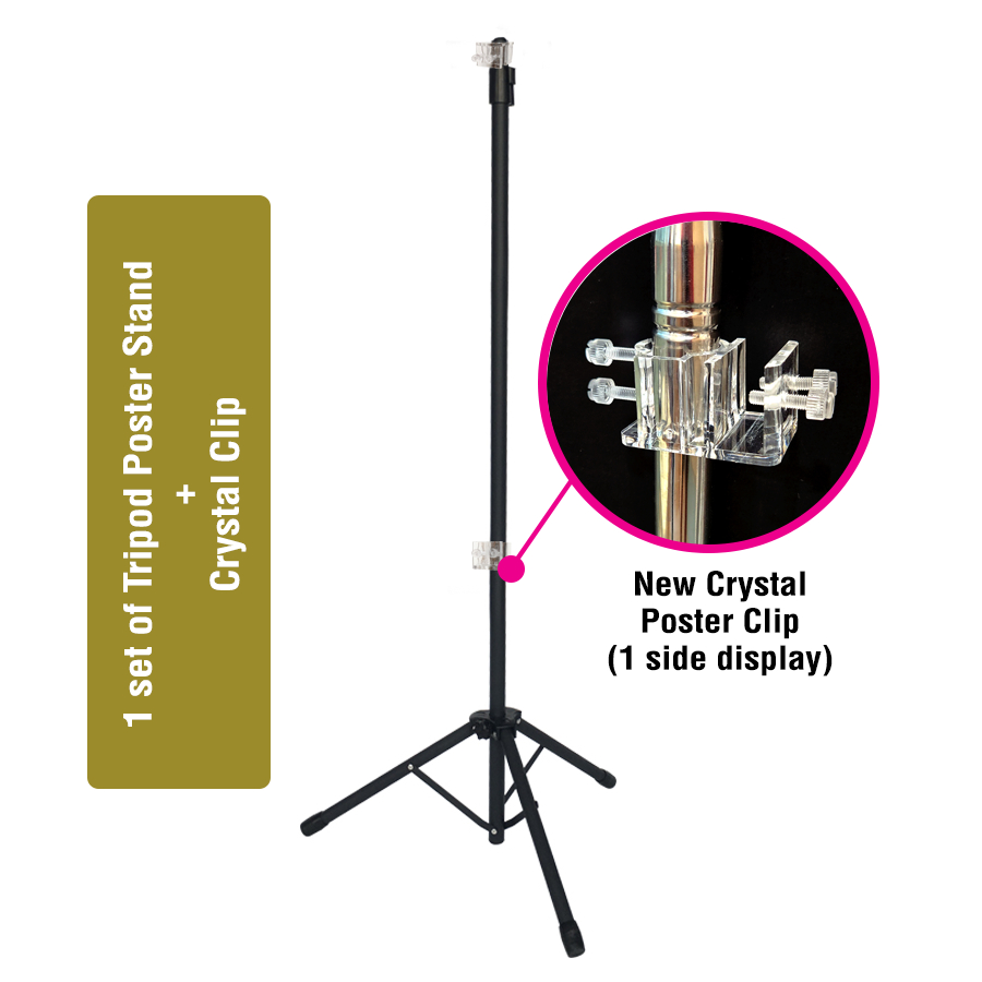 Black Tripod Poster Stand | Double sided poster Display Stand | Light ...