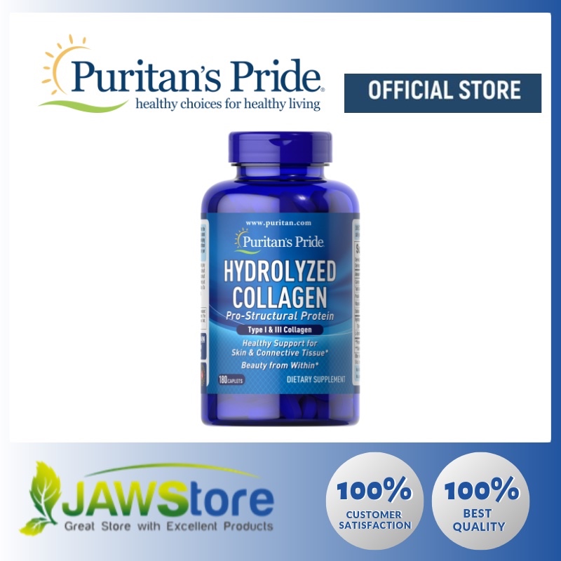 Puritan's Pride Hydrolyzed Collagen 1000 mg / 180 Caplets | Shopee ...