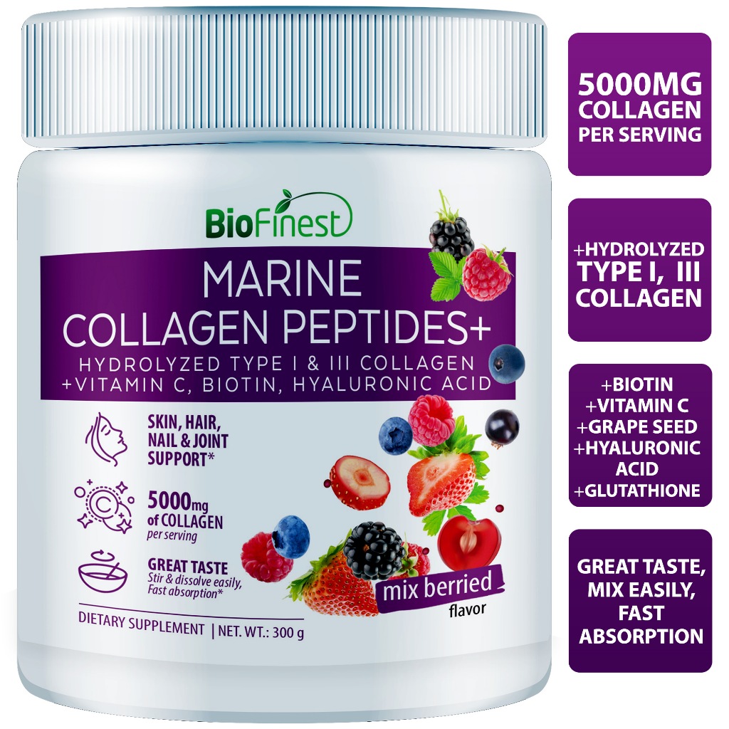 Biofinest Marine Bovine Collagen Peptides Powder 5g/10g -Hyaluronic ...