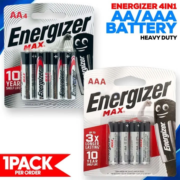 [SG] 4PCS ENERGIZER AA/AAA MAX BATTERY | Alkaline Batteries | Shopee ...