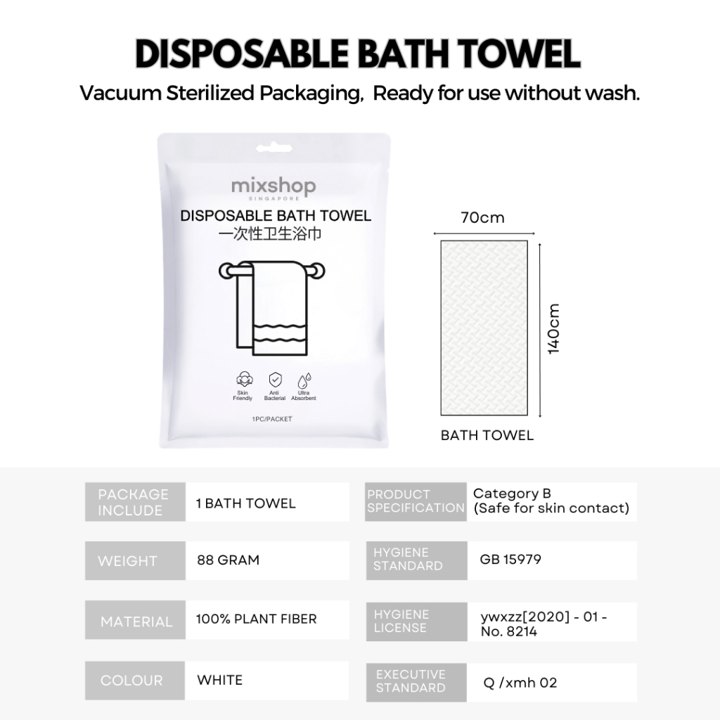 mixshop Disposable Bath and Face Towel for Travel and Sports use ...