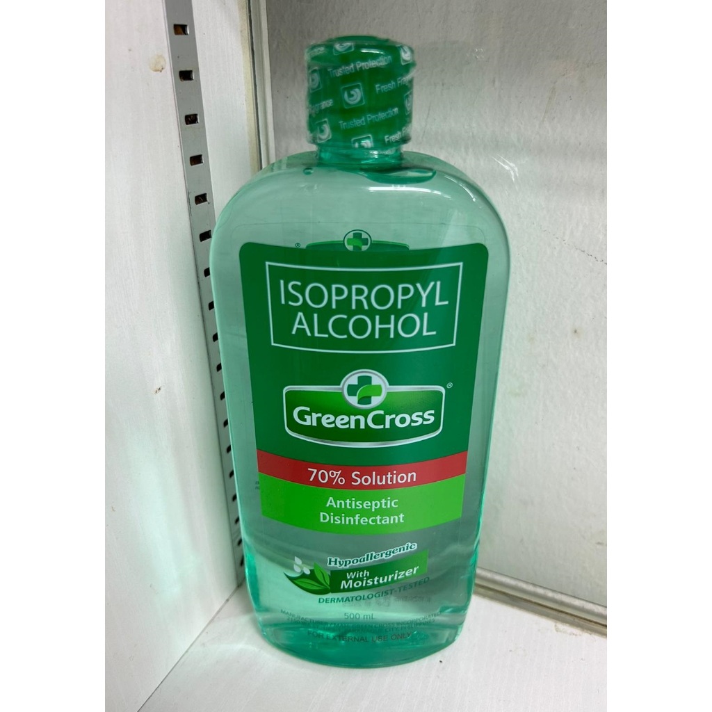 Green Cross Isopropyl Alcohol 70% Solution Antiseptic Disinfection with Moisturizer (500ml) [SG ...