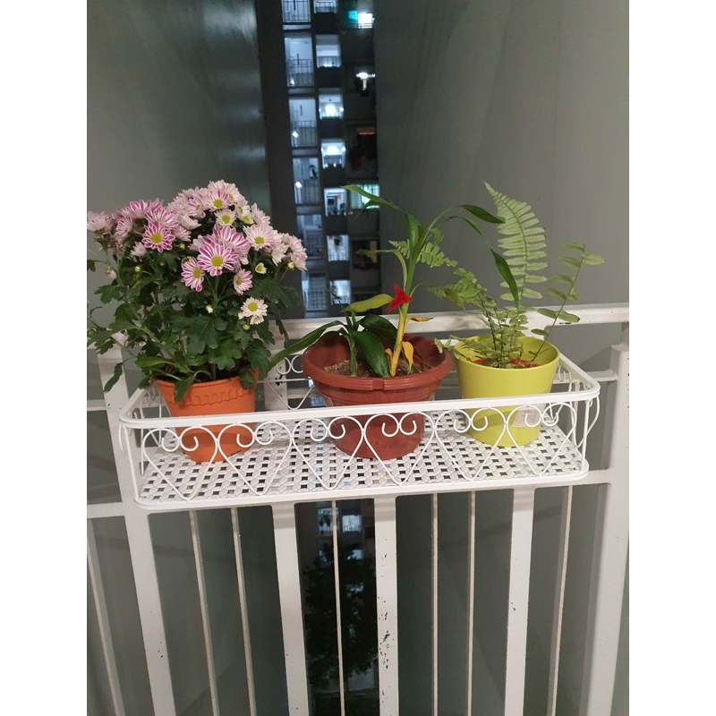 Flower Rack Parapet Hanging Planter Railing Basket Gardening Organiser ...