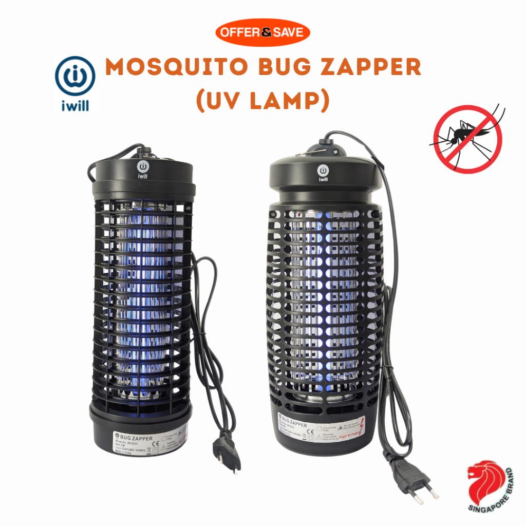 IWILL Mosquito Bug Zapper Fluorescent UV Lamp 6W with 35 Meter Square ...