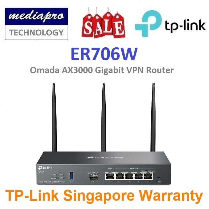 TP-LINK ER706W Omada Wireless AX3000 Gigabit VPN Router - 5 Year Local ...