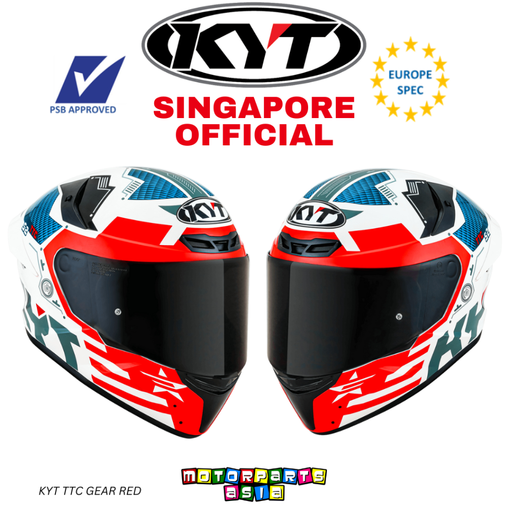 KYT TT Course Fuselage Red Full Face Helmet | PSB Approved | Shopee Singapore