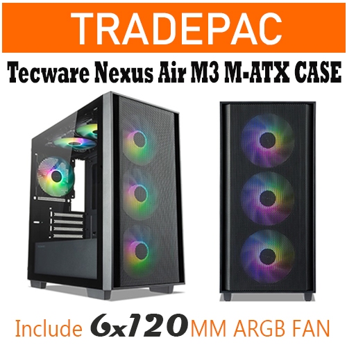 Tecware Nexus Air M3 MATX Case, w/ 6 x ARGB Fans (Black) | Shopee Singapore