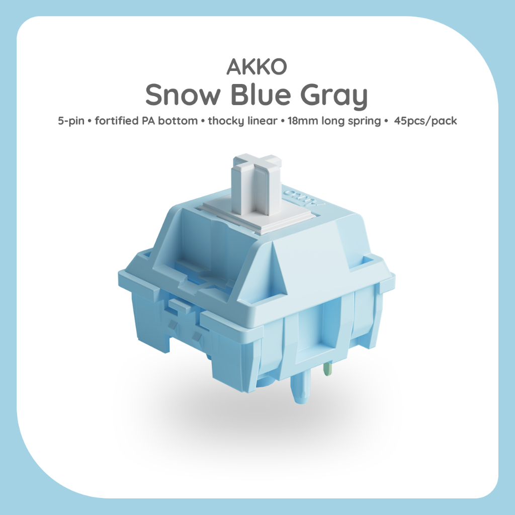 [Cheapest, Authentic] AKKO CS Snow Blue Gray Linear Switch (45 pcs ...