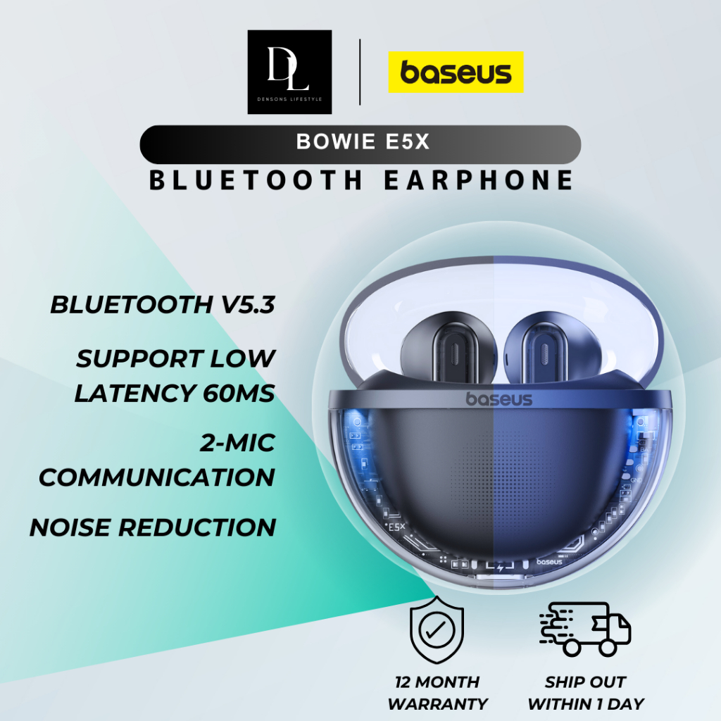 [SG IN-STOCK] Baseus Bowie E5x Hi-Fi RGB Earbuds | True Wireless, Bluetooth 5.3, Dual ...