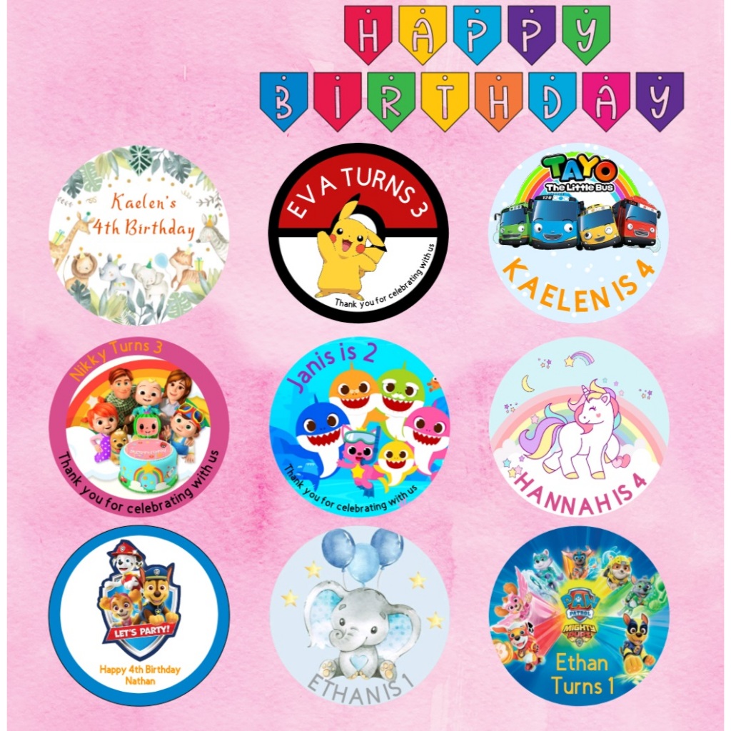 Personalised Birthday Sticker / Party Stickers / Goodie Bag Sticker ...