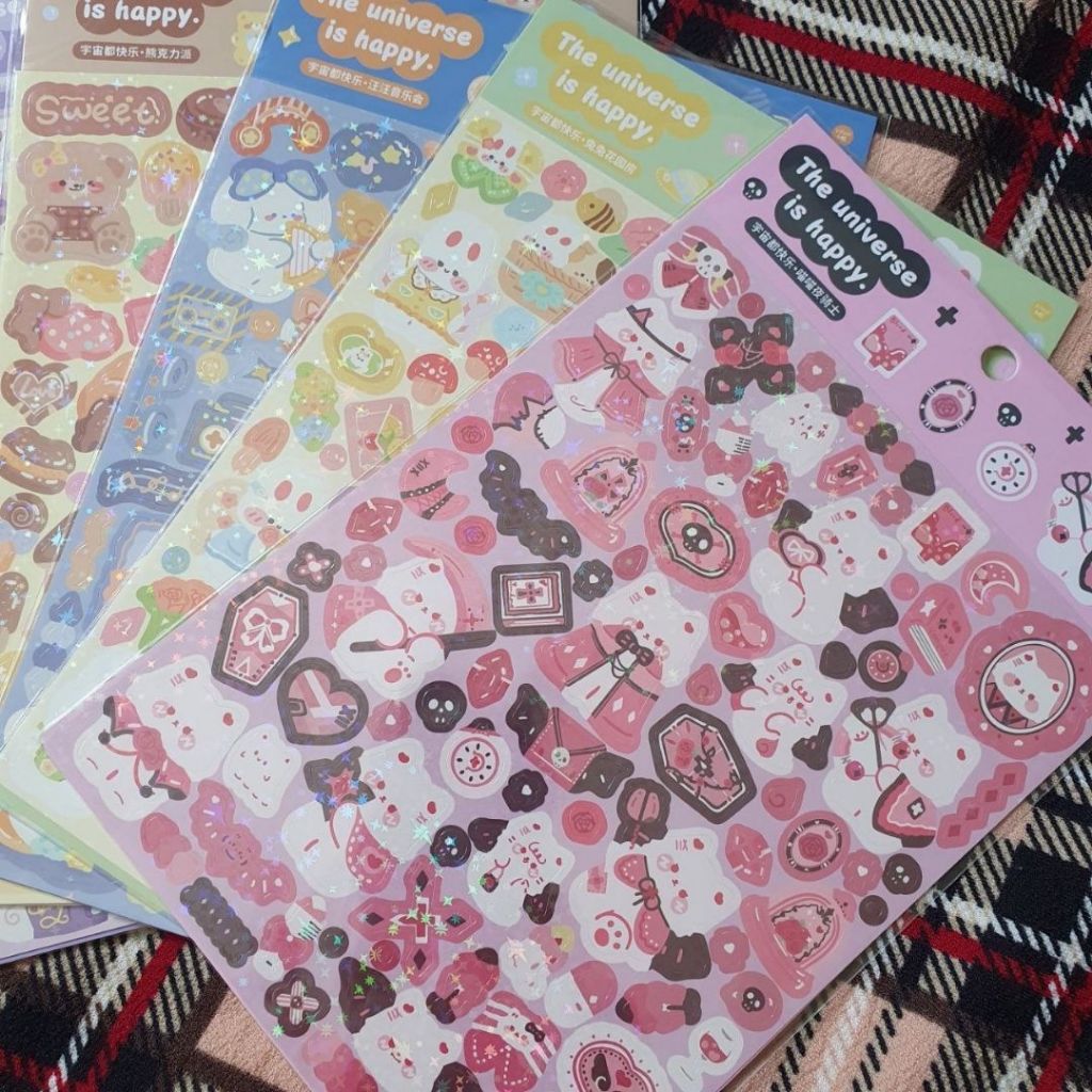 [SG] Universe cute holographic stickers! korean waterproof rainbow star ...