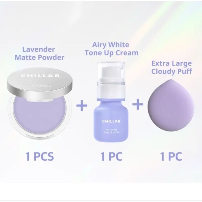 CHILLAB MAKEUP SET - Lavender Matte Powder / Airy White Tone-Up Cream ...