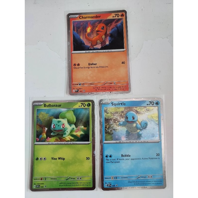 Pokemon 151 svp046 svp047 svp048 charmander squirtle bulbasaur holo ...