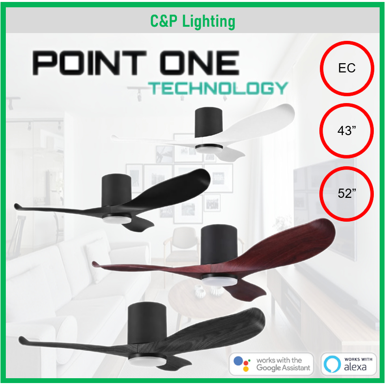 PO Eco Gust VSpec-II 43" / 52" 3 Blades Wifi Enabled EC Ceiling Fan ...