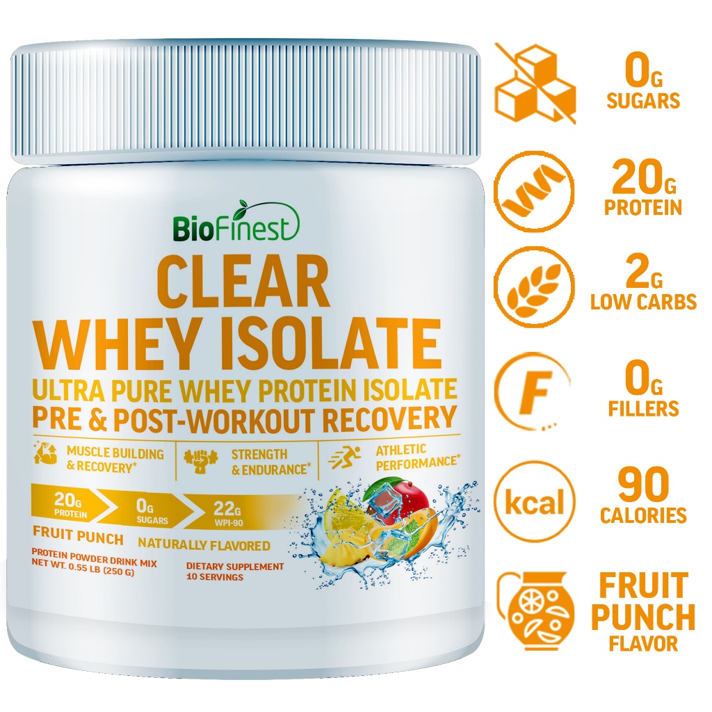 Biofinest Clear Whey Isolate Protein Powder - WPI Muscle Building Pre ...