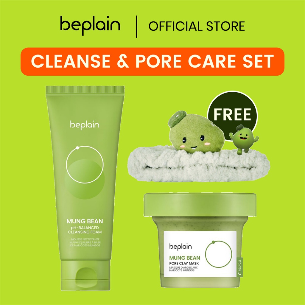 [beplain] 🇸🇬 Cleanse & Pore Care Set (Mung Bean pH-Balanced Cleansing ...