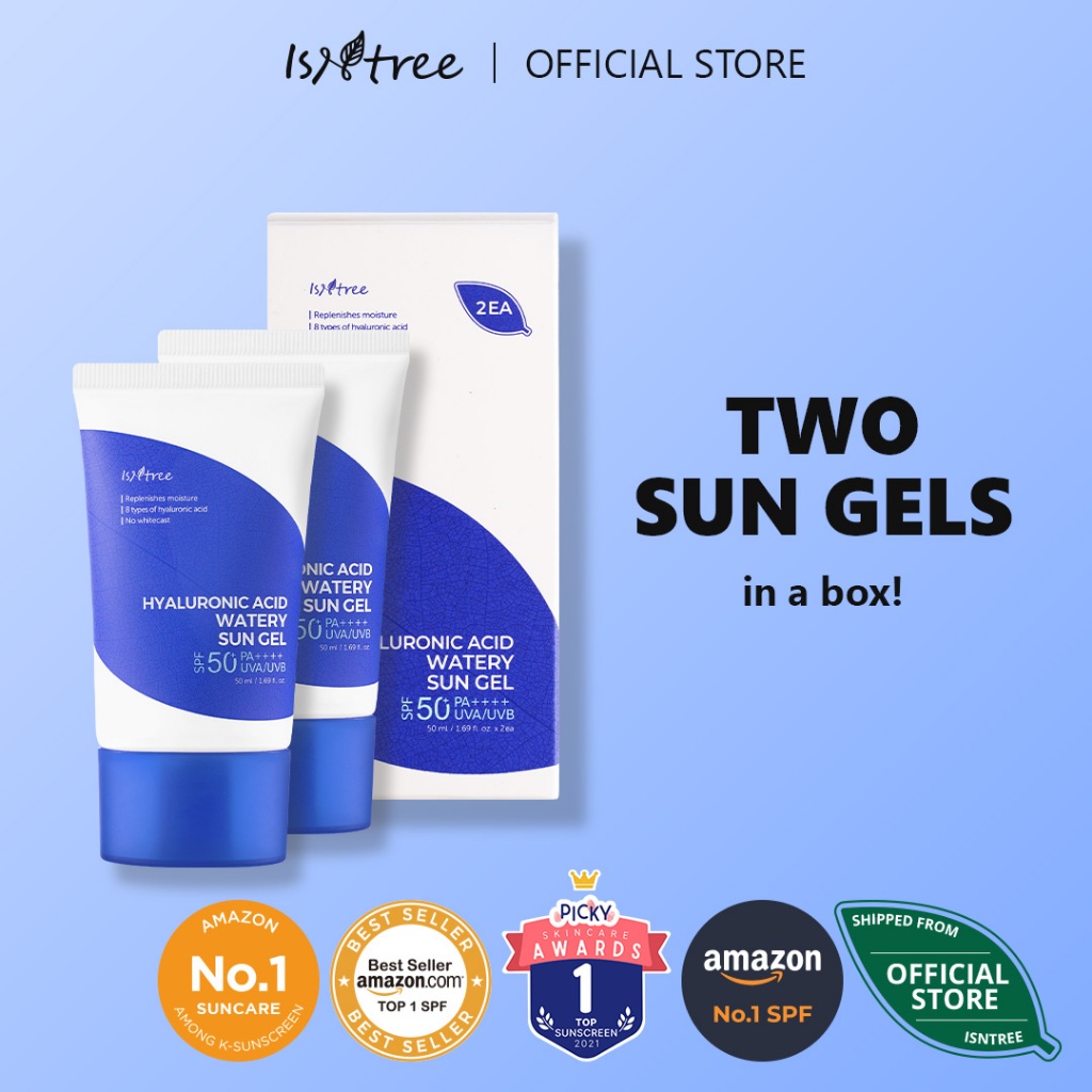 Isntree Hyaluronic Acid Watery Sun Gel 50ml 2ea | Shopee Singapore
