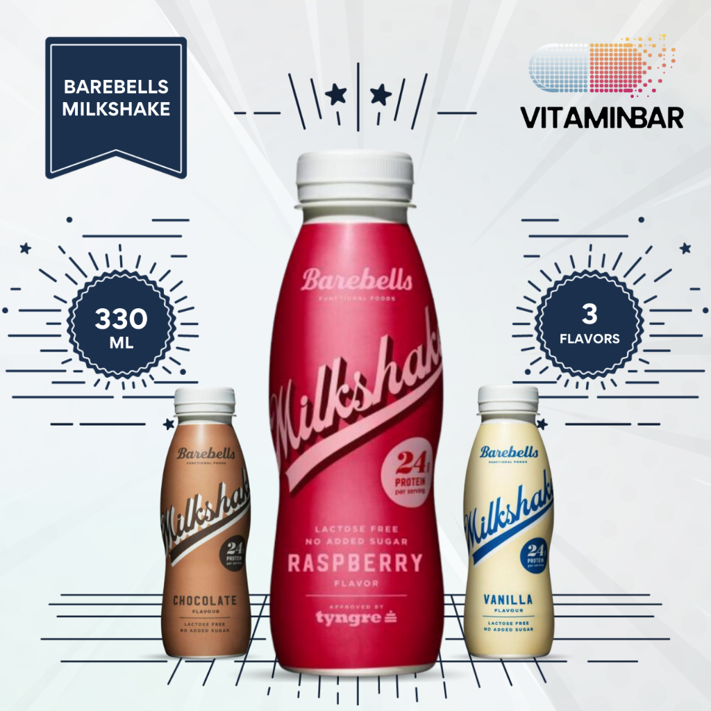 Barebells Milkshake, 330ml, Vanilla, Raspberry, Chocolate, Indulgent ...