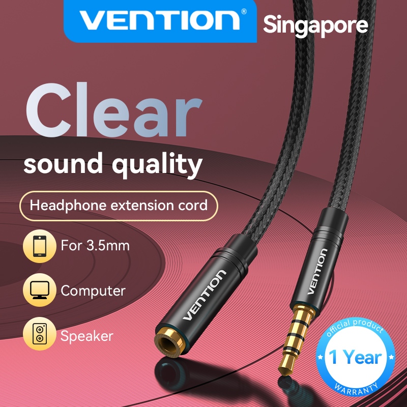 Vention 3.5mm Audio Cable Extension Cable with Microphone for PS4 PC ...