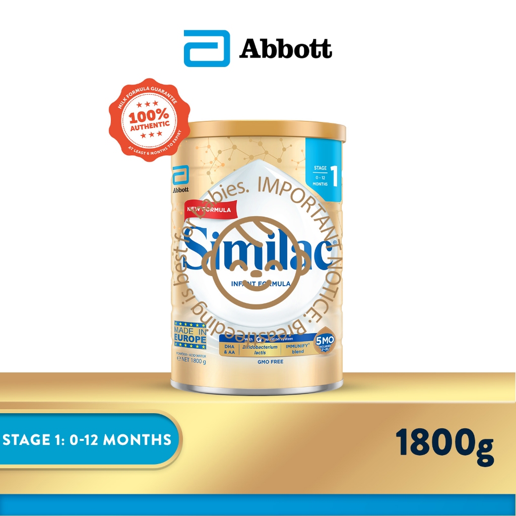 Similac 5MO Stage 1 Infant Milk Formula (0-12 months) (1.8kg) | Shopee ...