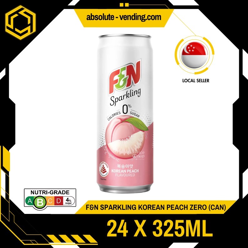 F&N Sparkling Korean Peach Zero 325ML X 24 (CAN) | Shopee Singapore