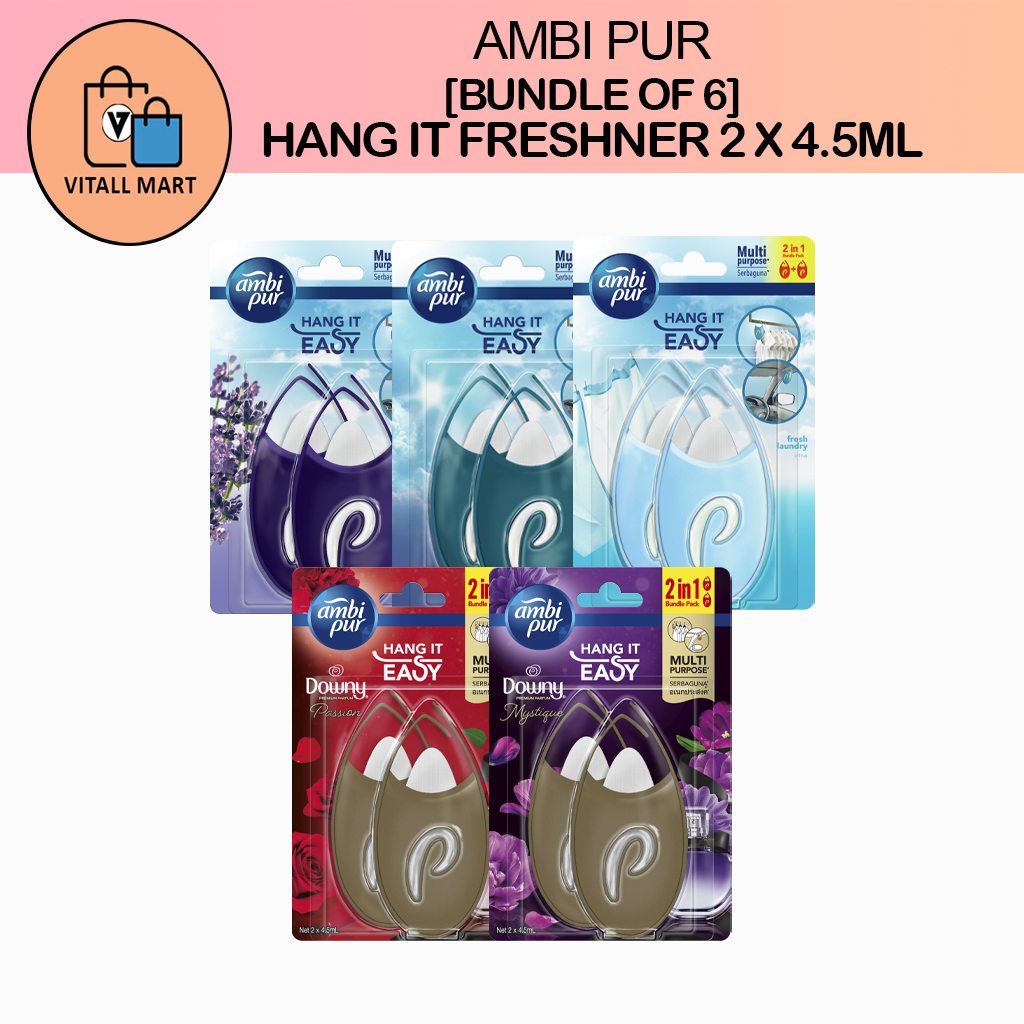 [Bundle Of 6] Ambi Pur Hang It Easy Fresh Laundry Small Space Freshner ...
