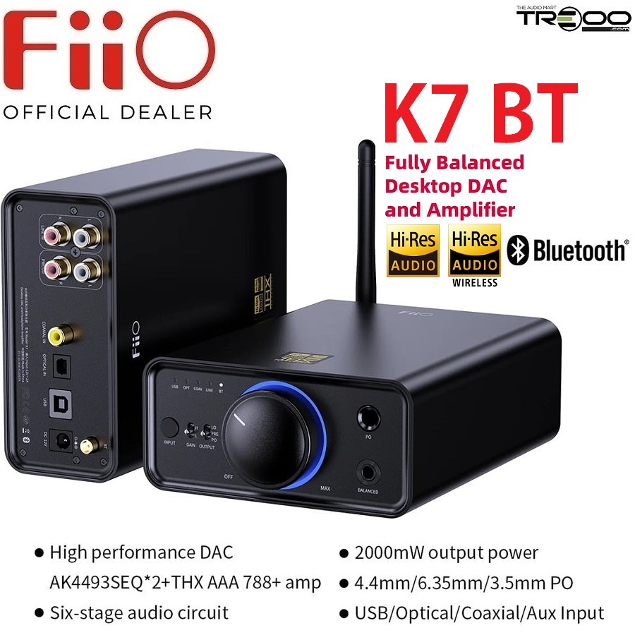 FiiO K7 BT Wireless Bluetooth Desktop Headphone Amplifier & DAC | Shopee Singapore