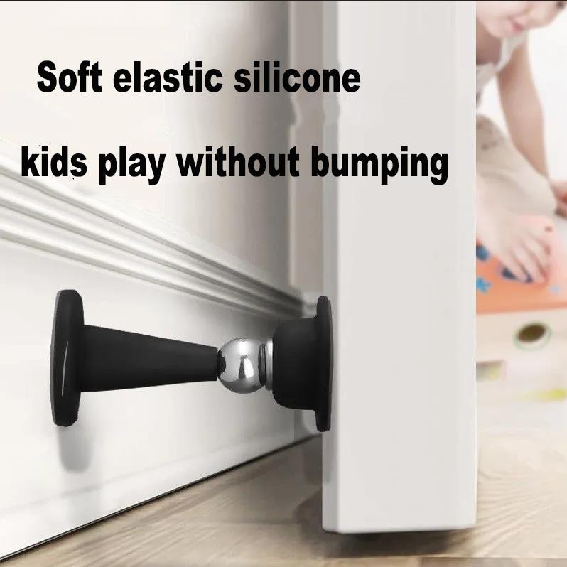 100% Silicone magnetic door top punch-free silent door stop self ...