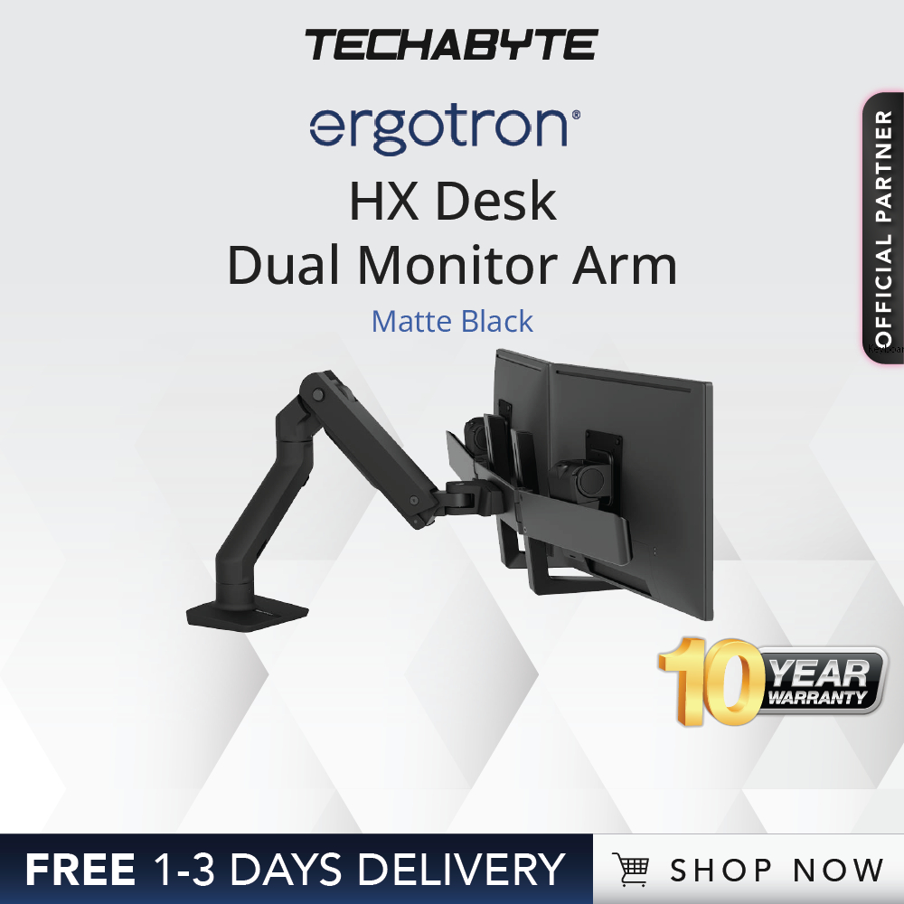 Ergotron HX Desk Dual Monitor Arm | Shopee Singapore
