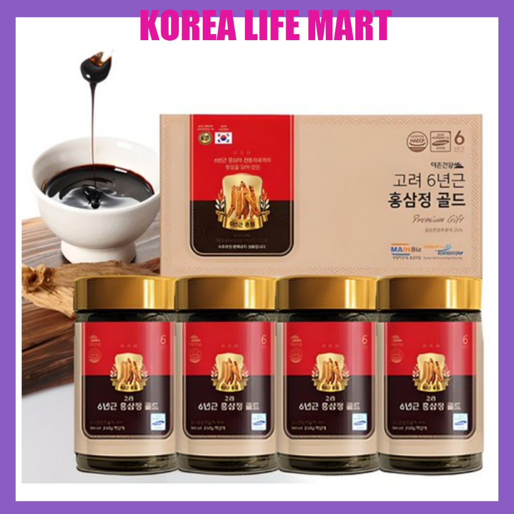 Korean Red Ginseng Gold Gift Set – Premium 6-Year Ginseng | 240g × 4 ...