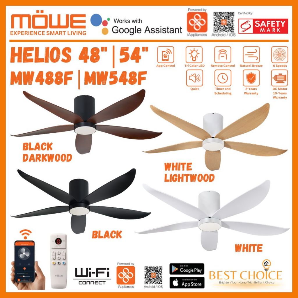 [CDC SG60] [ Mowe ] Helios 5Blades Hugger 48"-MW488F | 54"-MW548F Smart ...