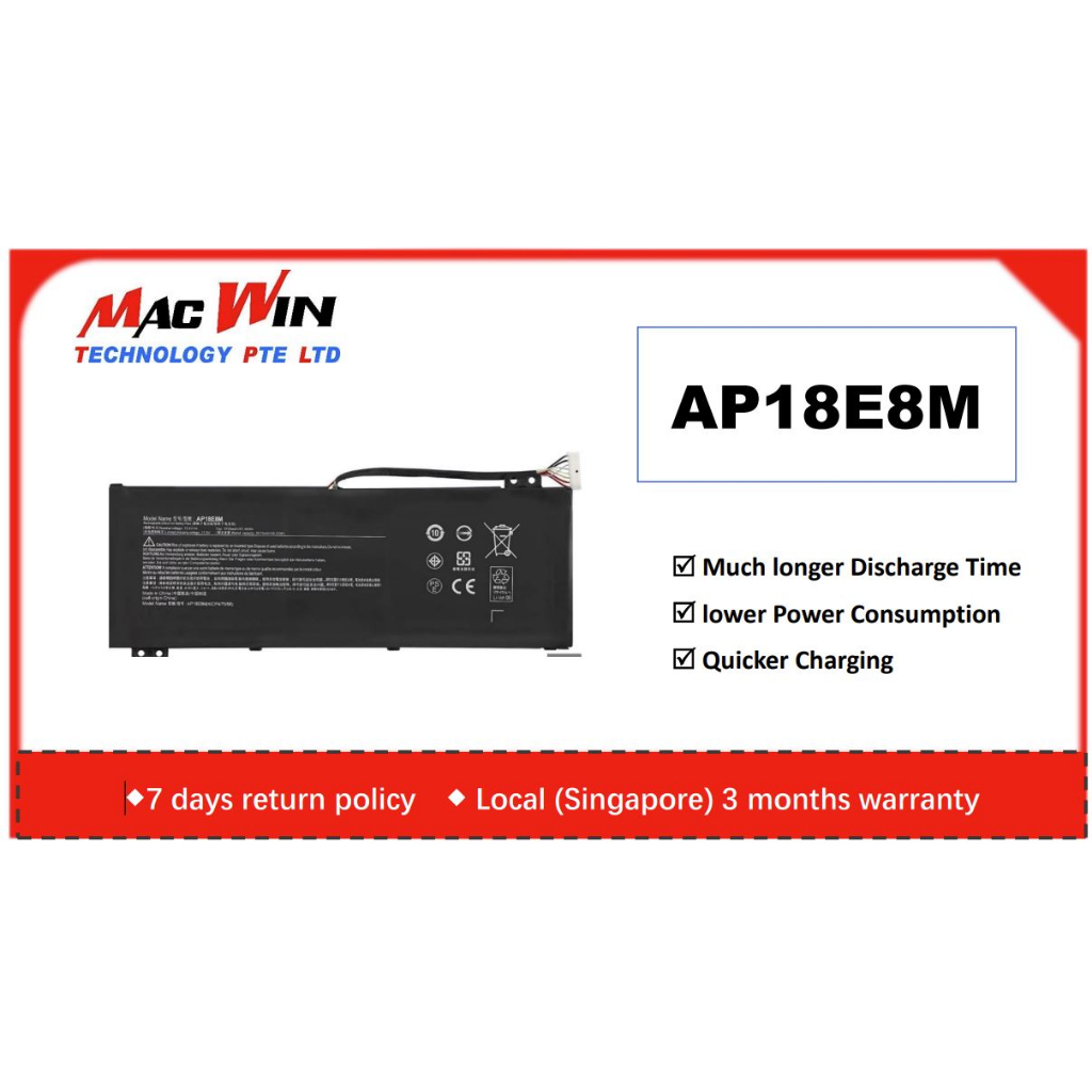 AP18E7M AP18E8M Battery for Acer Nitro 5 AN515-54 AN517-51 AN517-52 ...