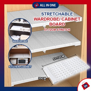 Wardrobe layered partition cabinet nail-free rack cabinet telescopic ...