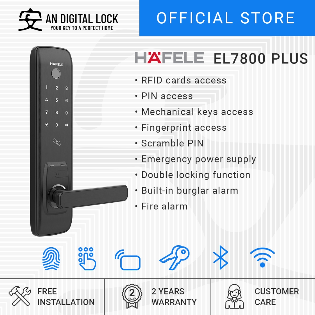 HAFELE EL7800 PLUS Digital Door Lock | AN Digital Lock | Shopee Singapore